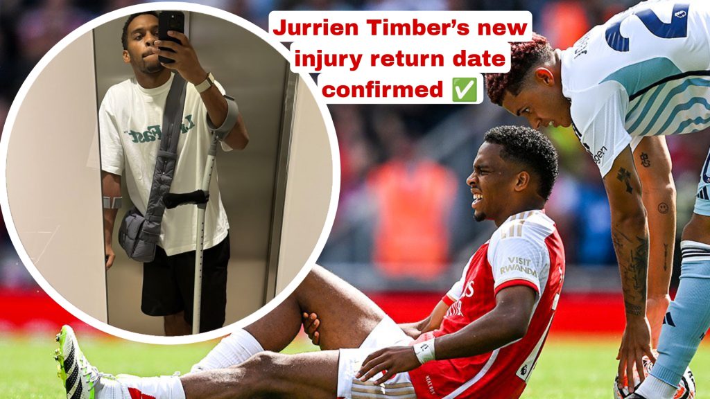 Jurrien Timber provides update on ACL injury as Arsenal star plots ...