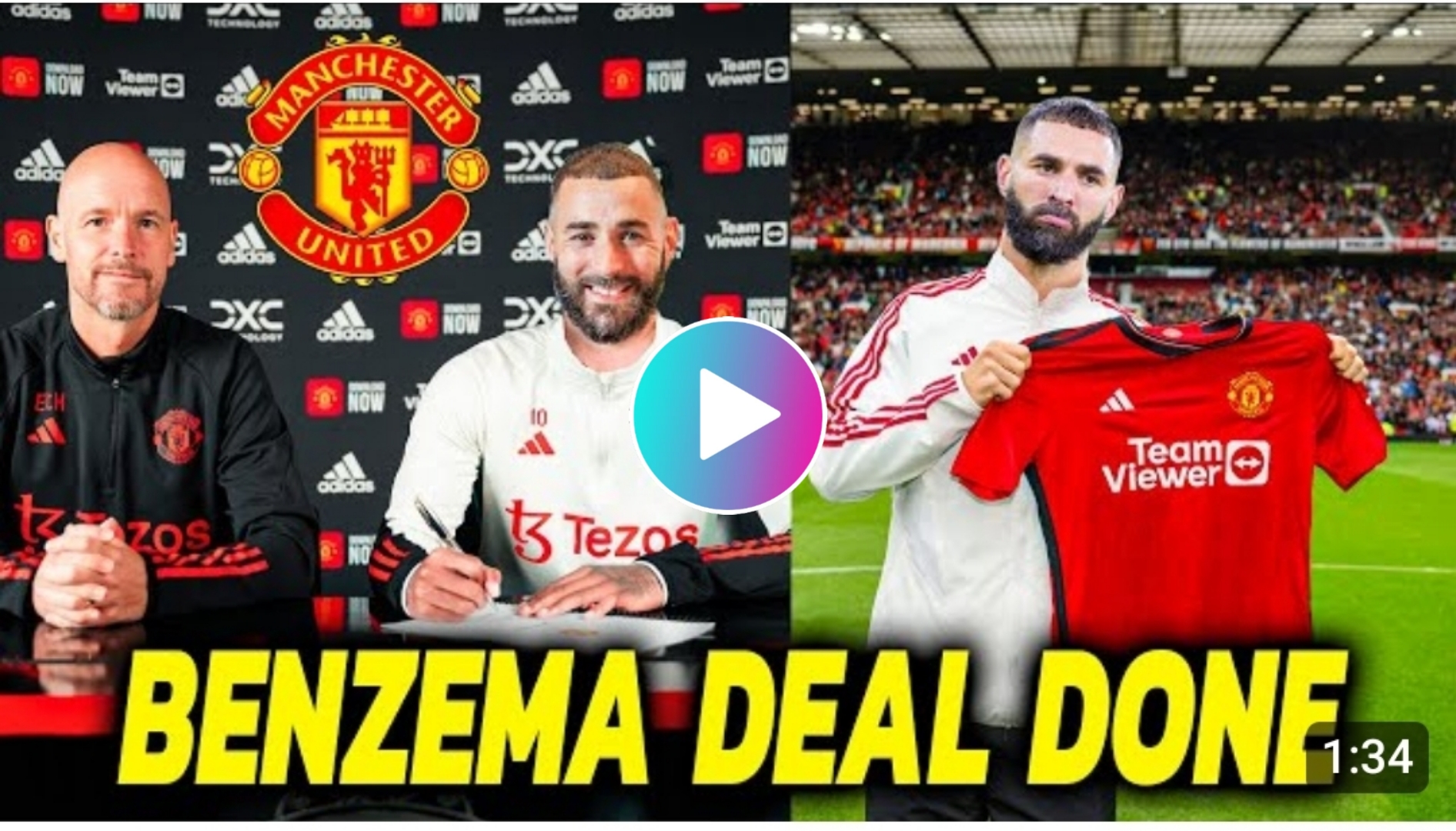 BREAKING: Karim Benzema finally joins Manchester United on a season ...