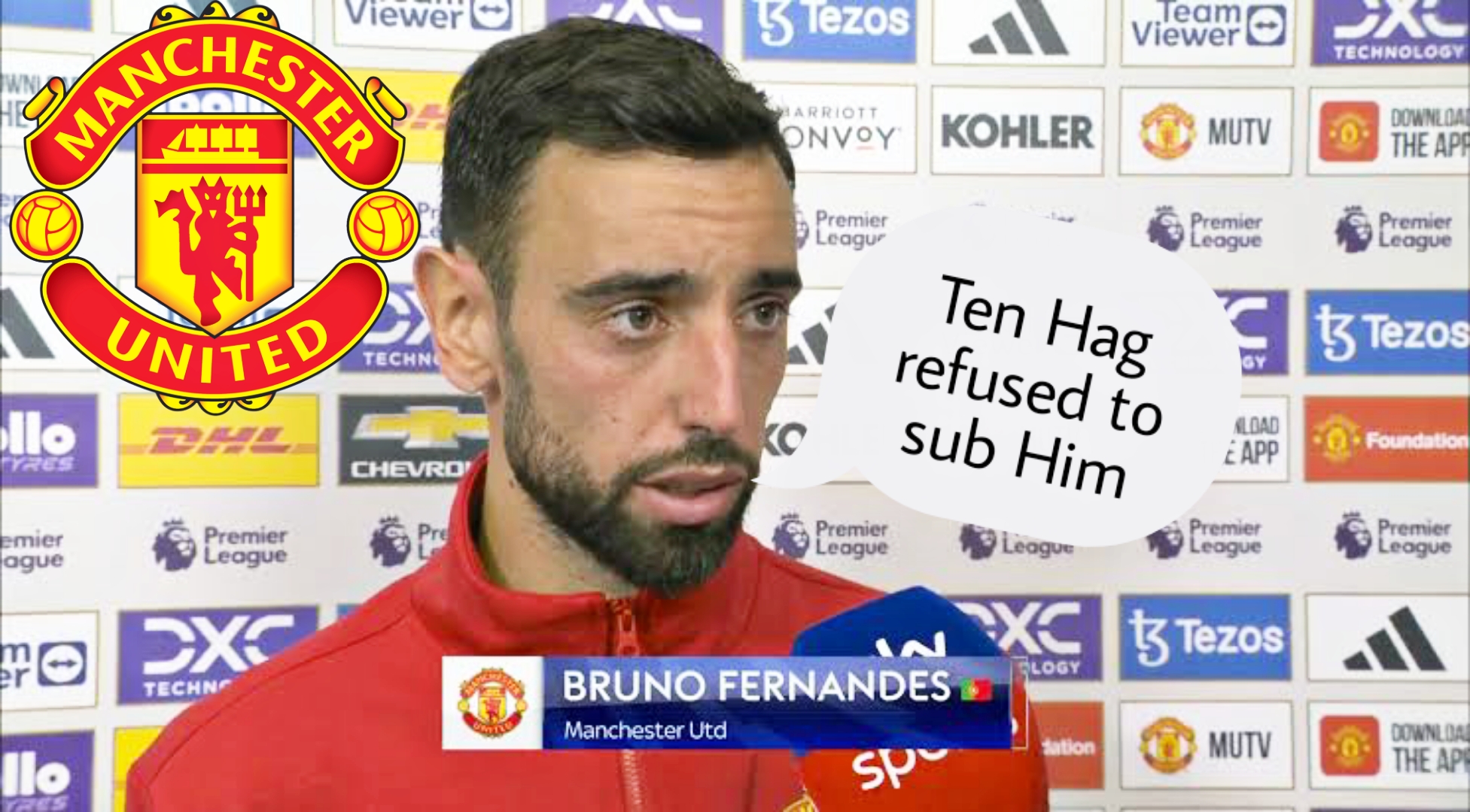 He killed our game yesterday,I whisper to Ten Hag as the team captain ...