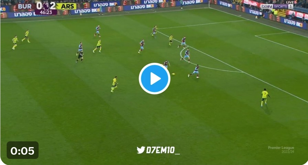 GOALLLLL: Bukayo Saka with a beautiful overhead kick to make it 3 nill ...