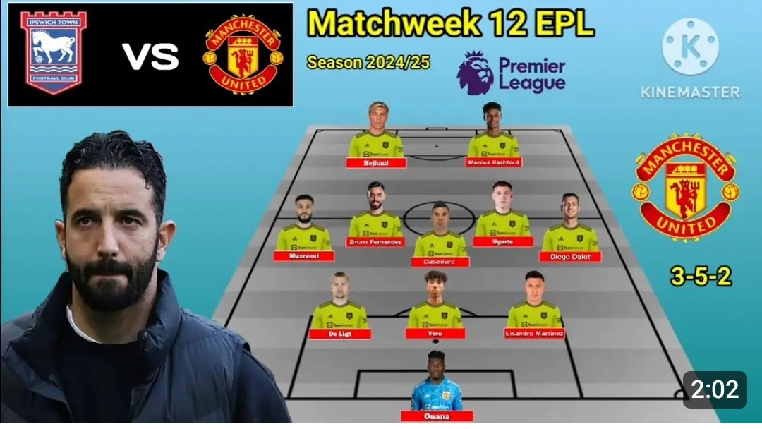 (3-5-2) Leny Yoro and Amad to start", Predicted Man United line up vs ...