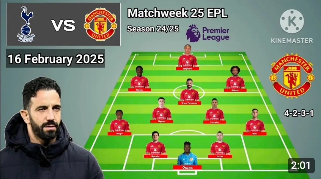 (4-2-3-1) Patrick Dorgu back to His normal position, Onana and Fernandez benched at the same ...