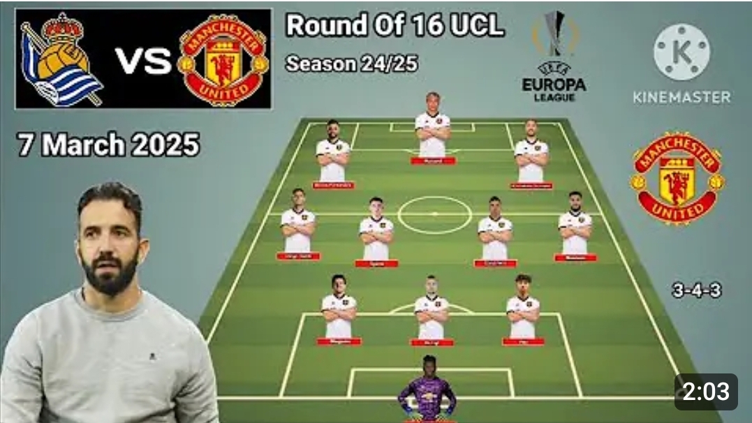(3-4-3) Kobbie Mainoo and Mount back with the squad", Predicted Man United line up vs Real ...