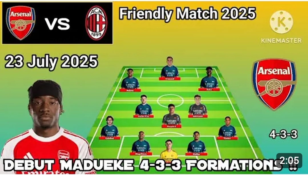(4-3-3) Madueke and Gyokeres debut Today", Predicted Arsenal line up vs ...